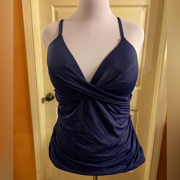 Swim | Navy Twist Tankini Top | Poshmark